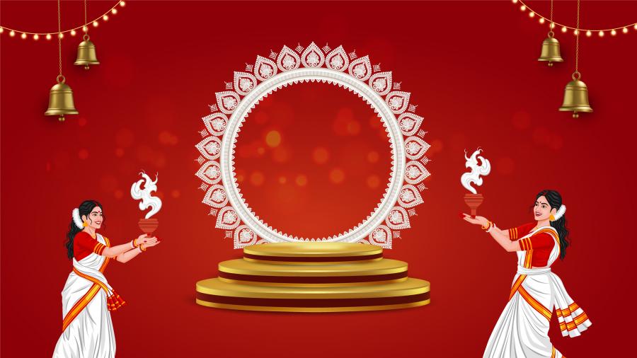 Posterit - Durga Puja Stage PSD | Vector